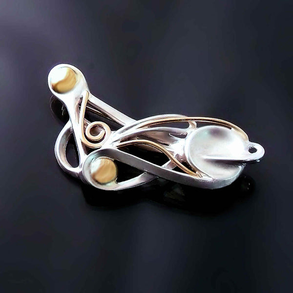 Abstract Sculptural Brooch | Unique Abstract Jewelry Design - Zoran Designs