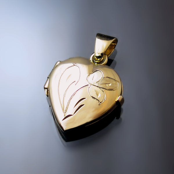 Heart Locket in 14K Yellow Gold - Zoran Designs