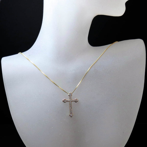 Diamond Orthodox Cross in Yellow Gold | Eastern Orthodox Crosses ...