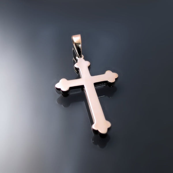 Rose Gold Orthodox Cross in 14K Gold - Zoran Designs